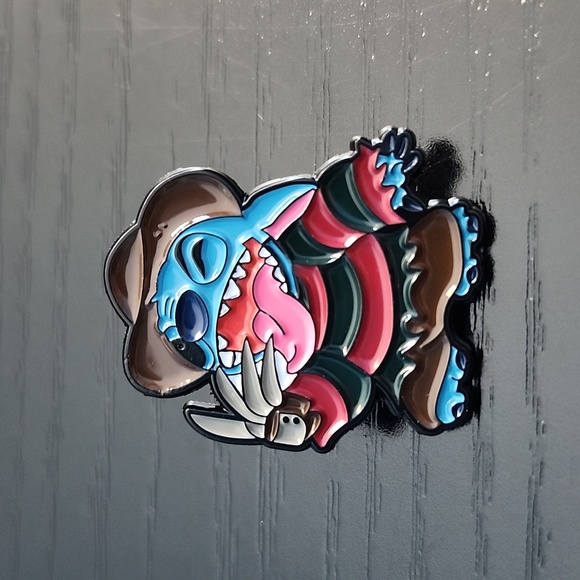 Disney | Jewelry | Disney Stitch As Freddy Krueger Enamel Pin | Poshmark